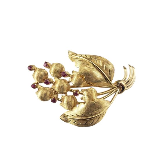 Tiffany & Co. | Jewelry | Tiffany Co 8k Yellow Gold Ruby Lily Of The ...
